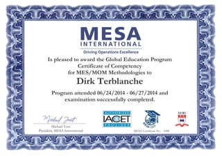 MESA CoC Certificate | PPT