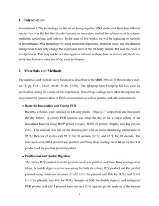 Molecular_bilogy_lab_report_1 | PDF
