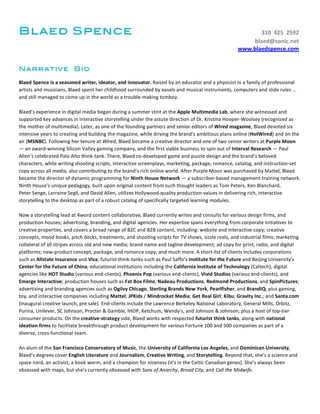 Blaed Spence_RESUME+BIO | PDF