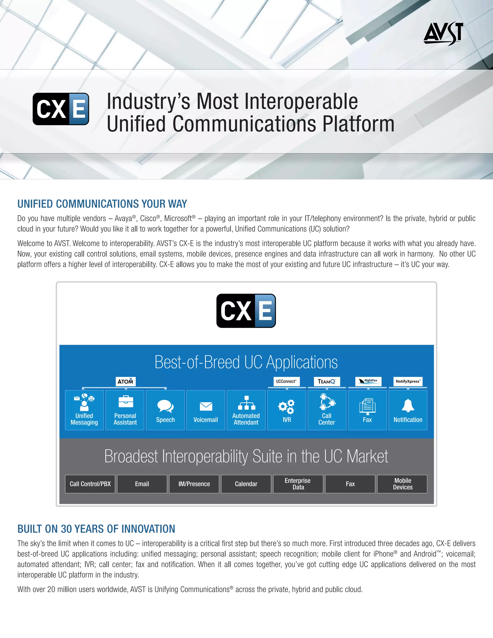 cx-e interoperable uc platform | PDF cx-e interoperable uc platform | PDF