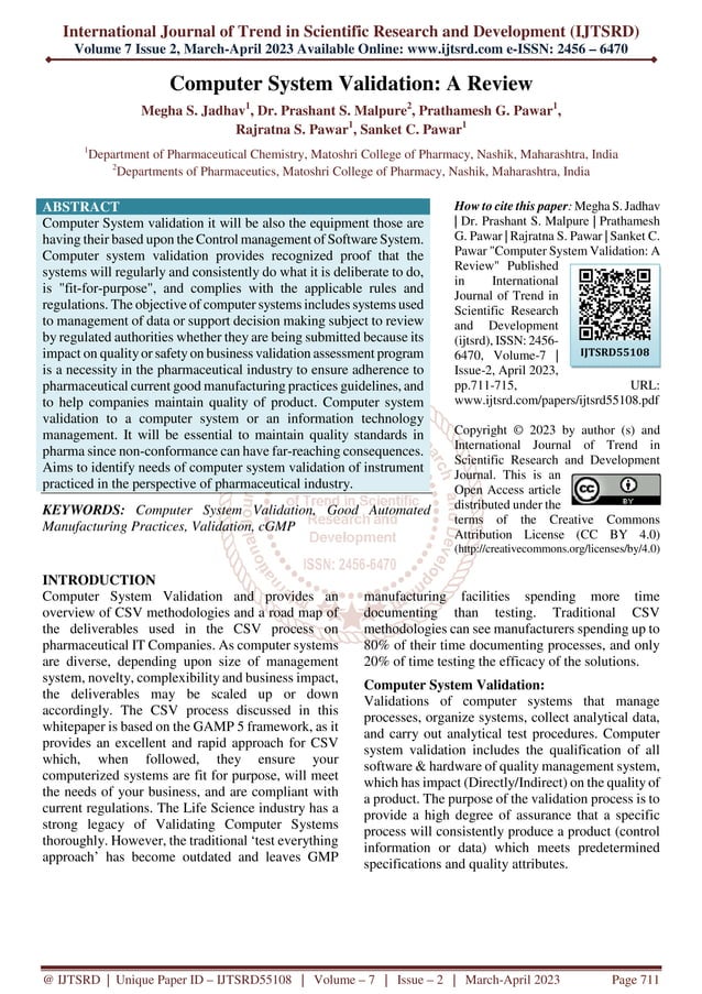 Computer System Validation A Review | PDF