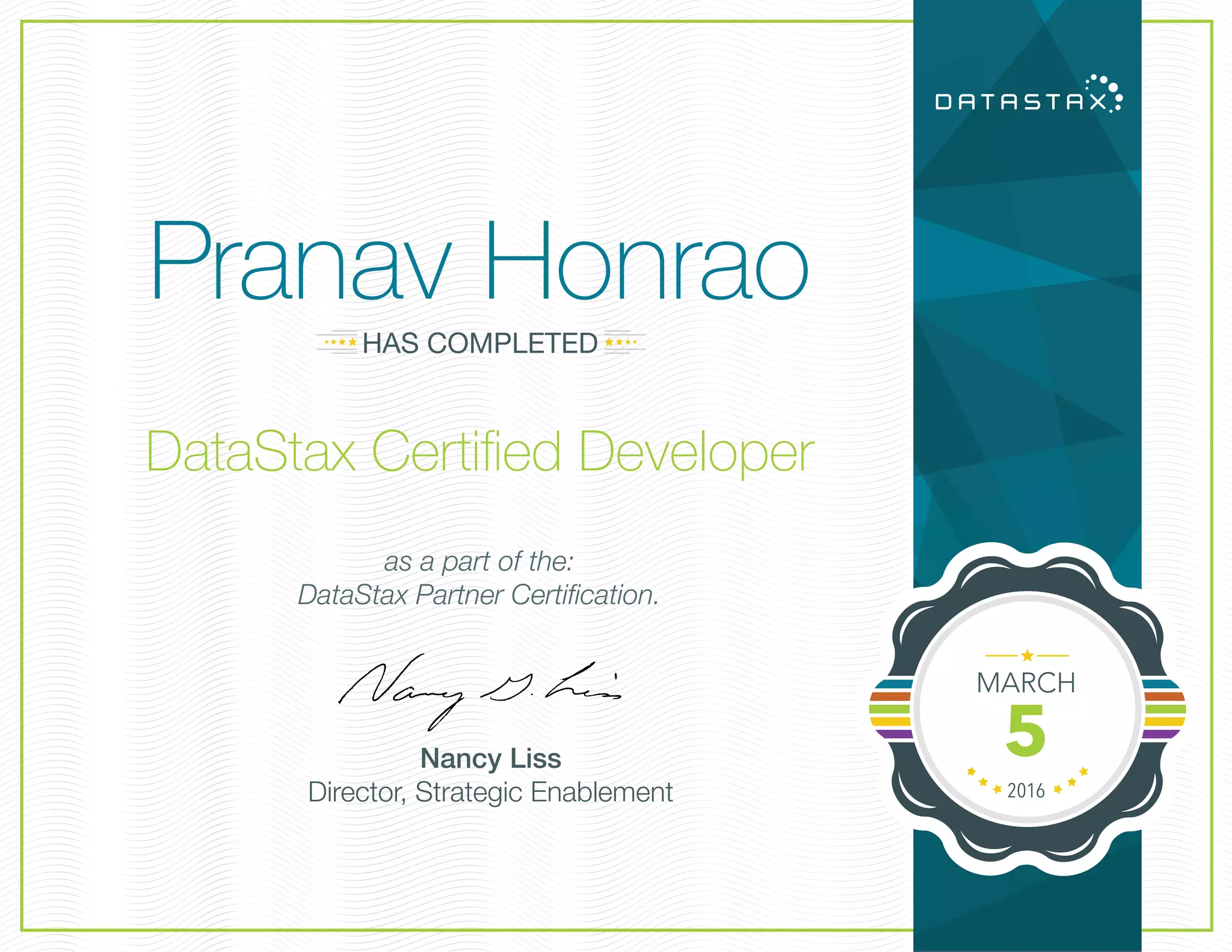 Pranav Honrao DataStax Certified Architect | PDF | Computer Software and Applications | Computing