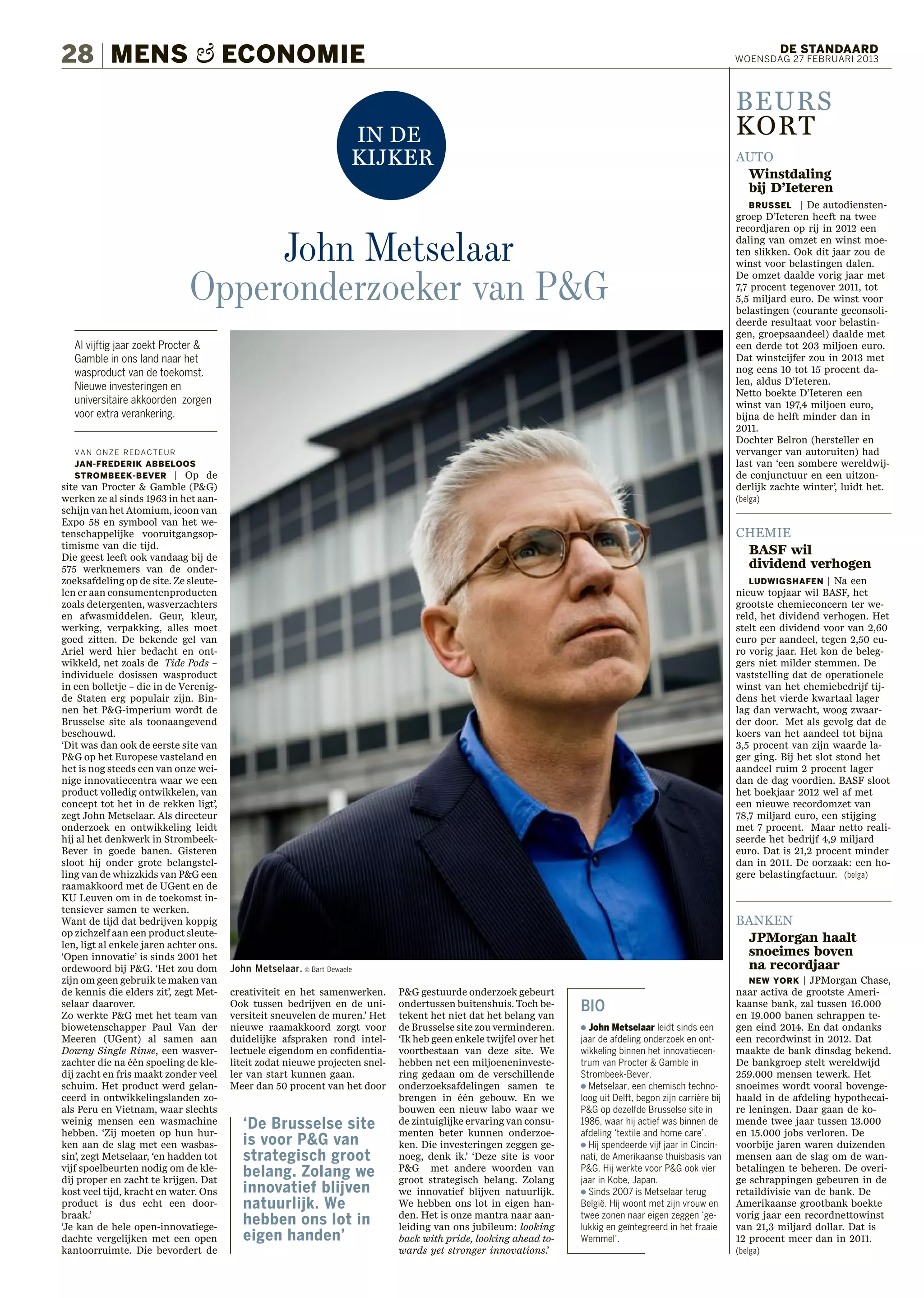 BIC in the Standaard 022713 | PDF | Business | Business and Finance