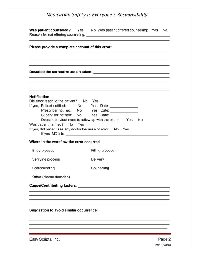 Report medication error1 | PDF