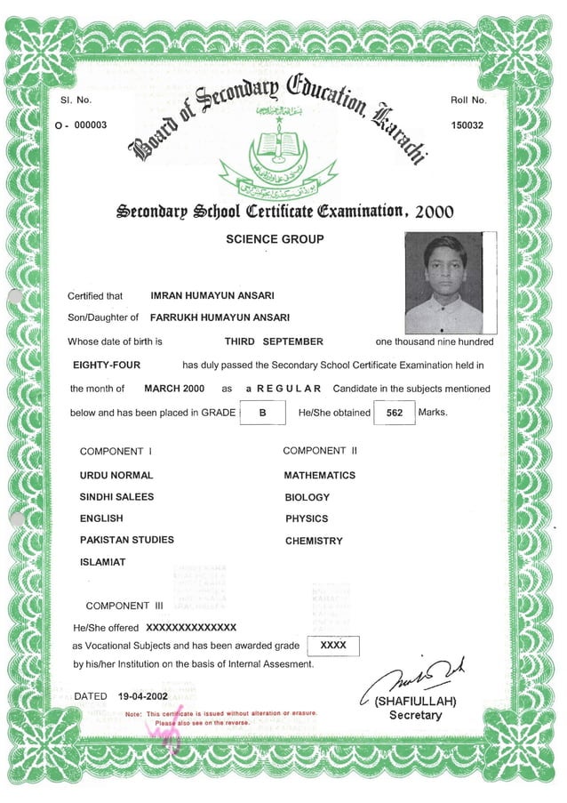 Matric Certificate matric-certificate