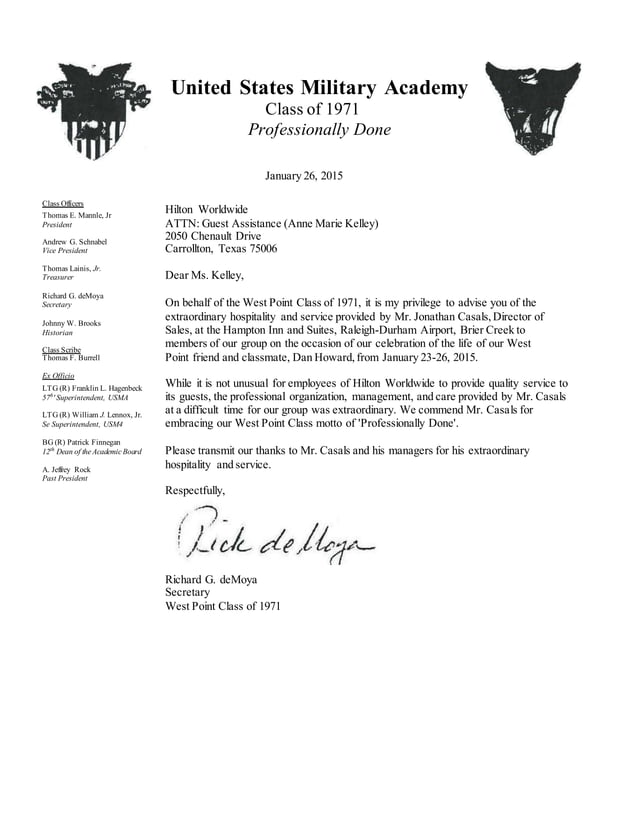 Letter US Military Academy | PDF