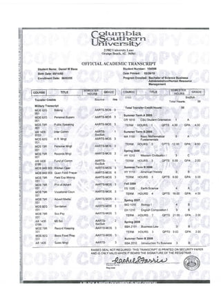 College Transcripts | PDF