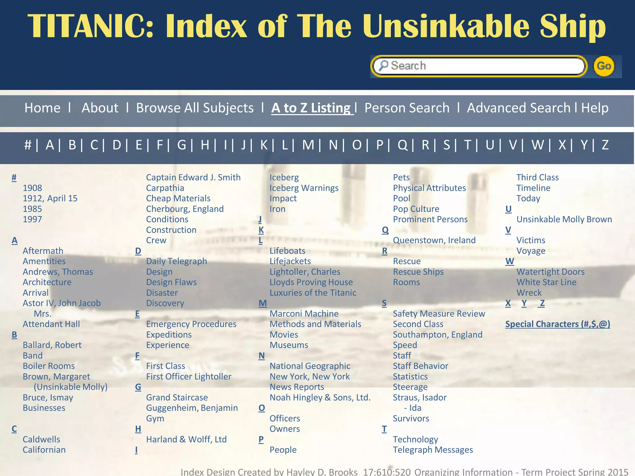 Brooks520-DesignPages-TitanicIndex | PDF