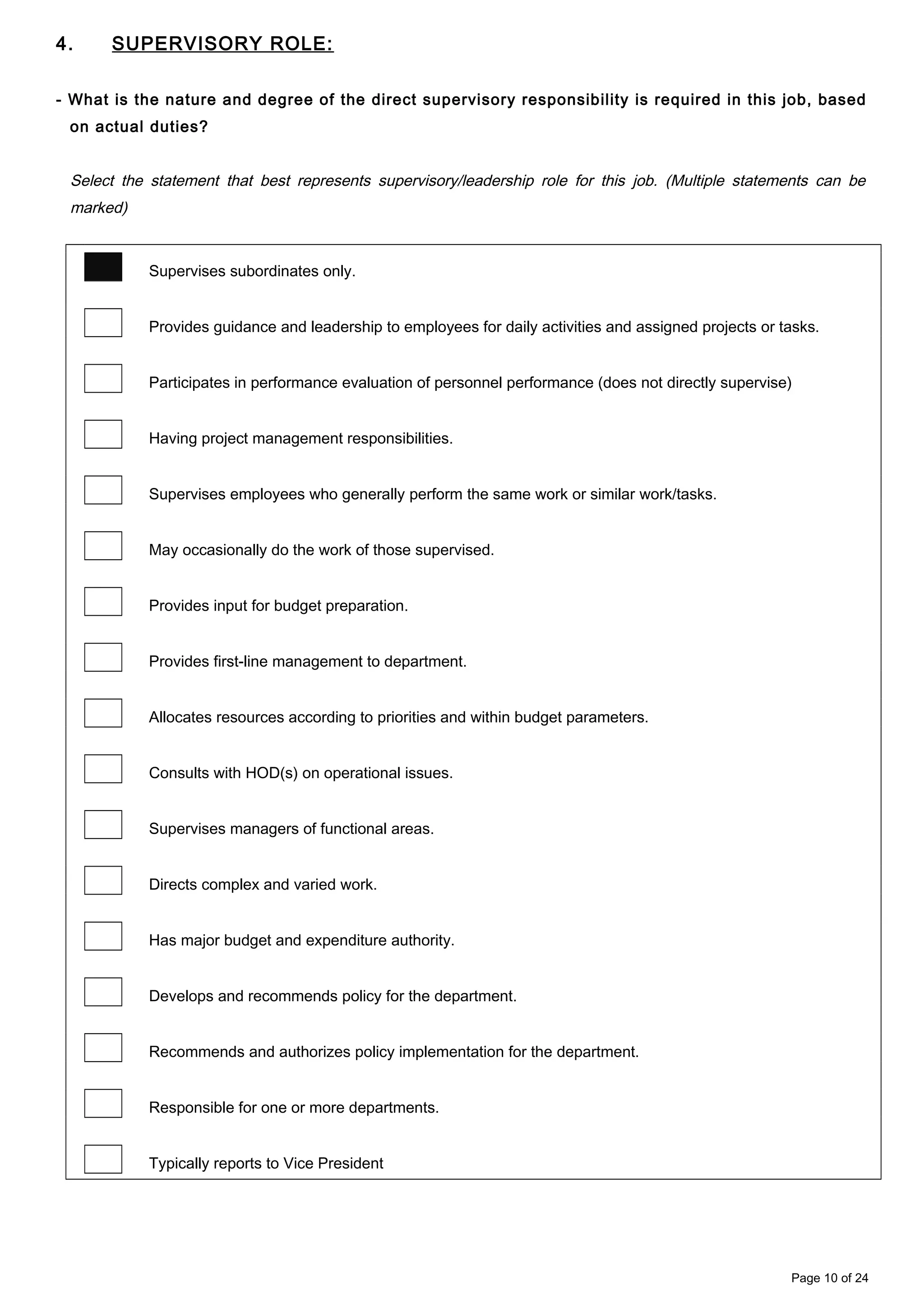 Job Analysis Questionnaire | DOC