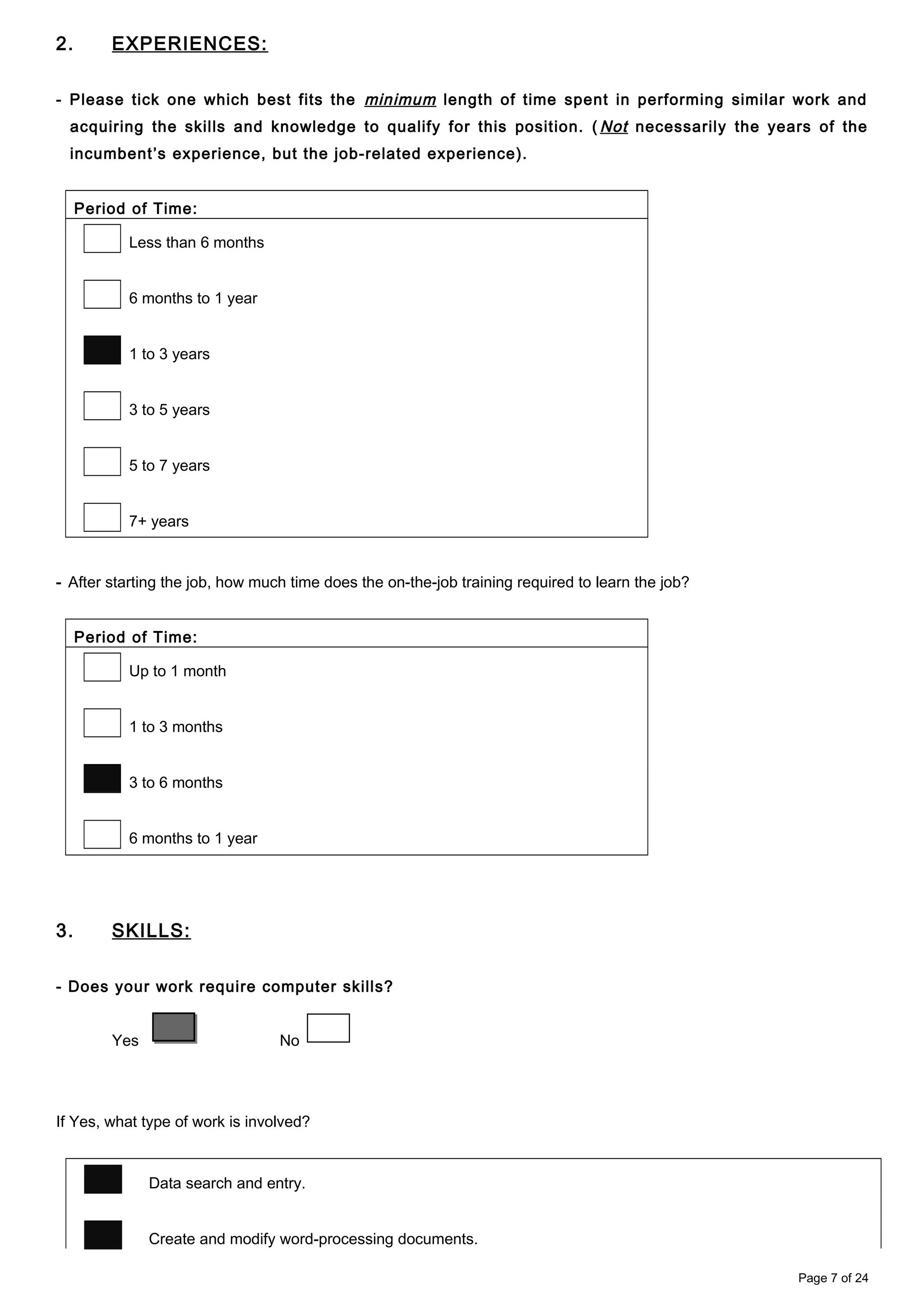Job Analysis Questionnaire | DOC