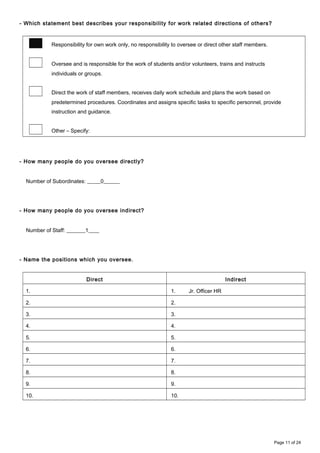 Job Analysis Questionnaire | DOC
