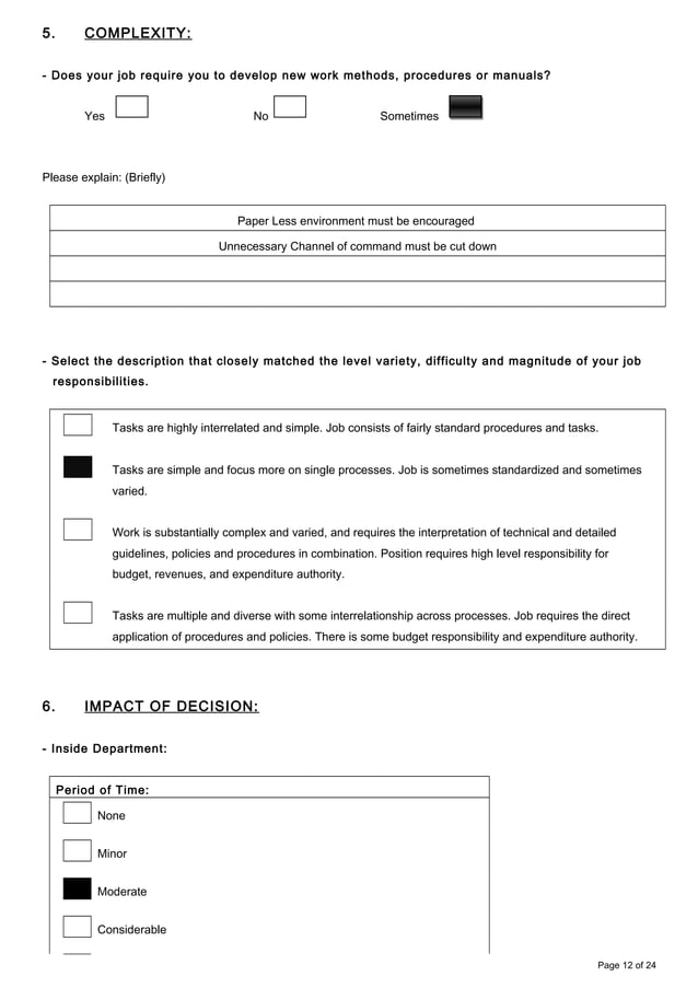 Job Analysis Questionnaire | DOC