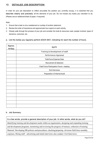 Job Analysis Questionnaire | DOC