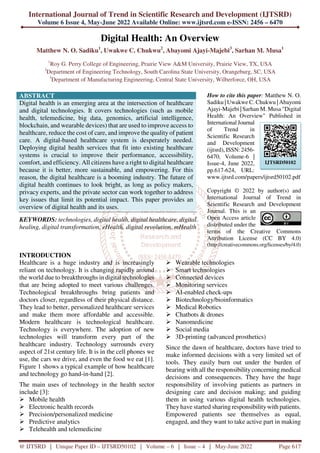 Digital Health An Overview | PDF