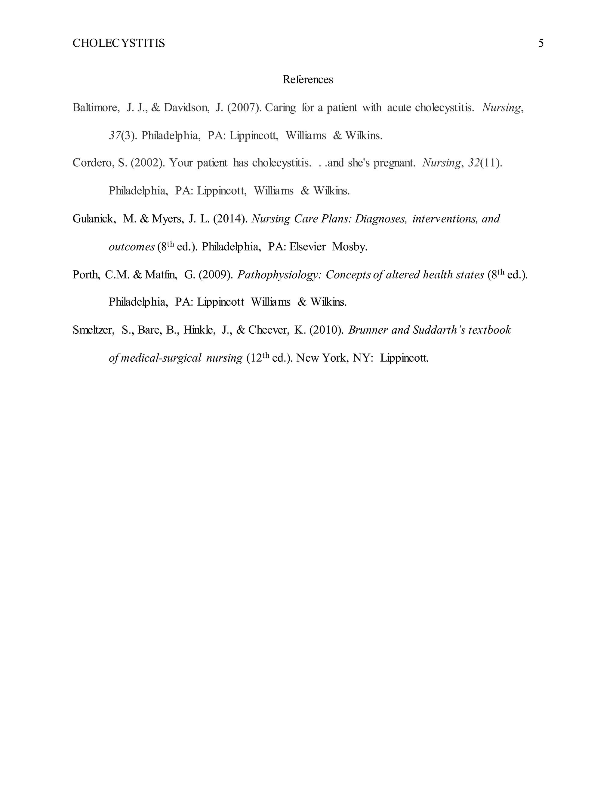 Annotated Bibliography-Cholecystitis | DOCX