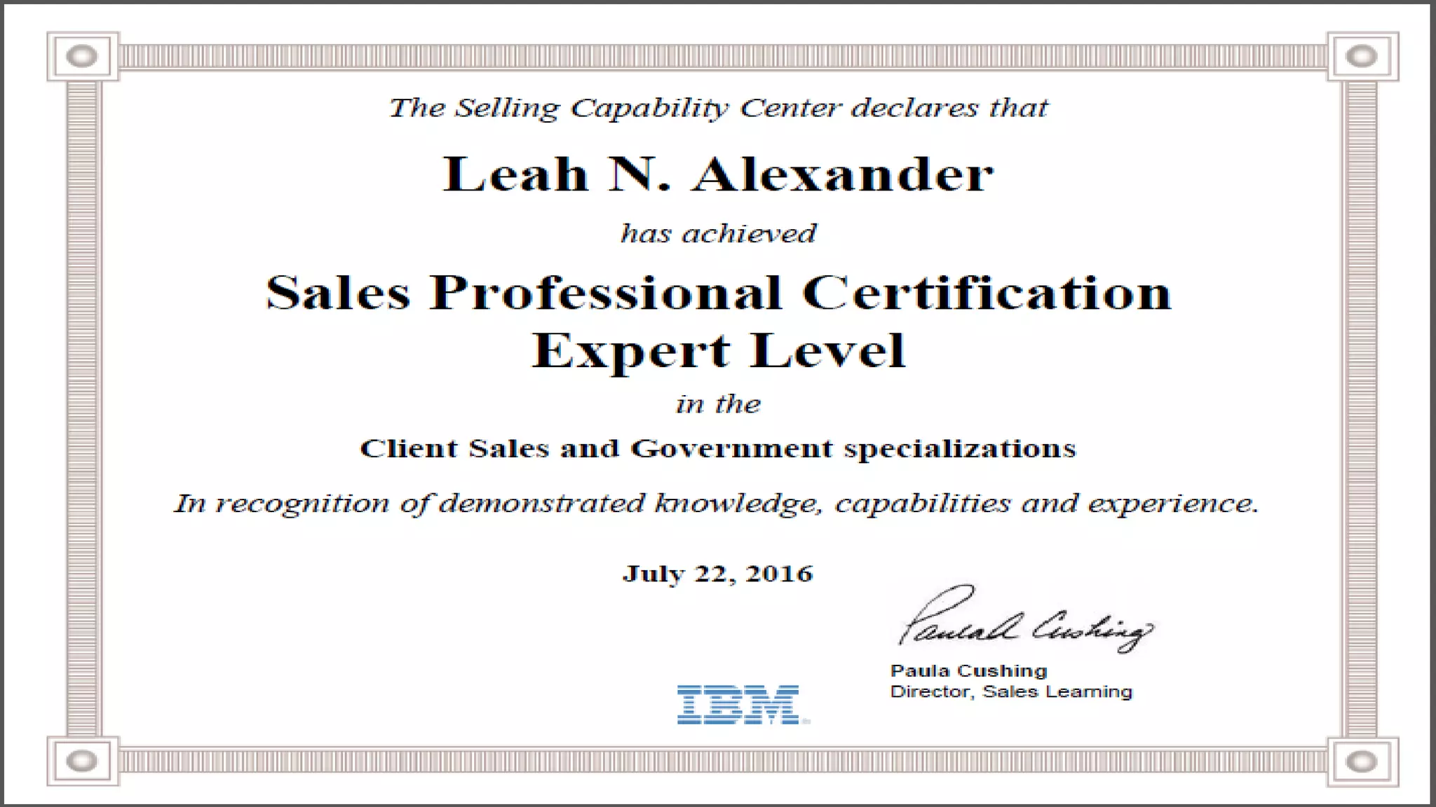 IBM Certified Sales Professional | PDF