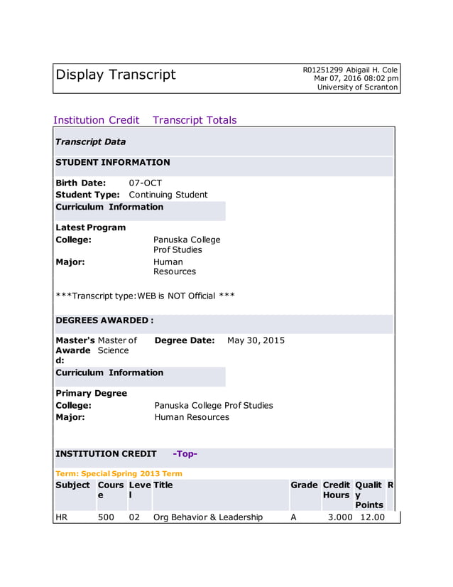 Abby Cole Transcript | PDF