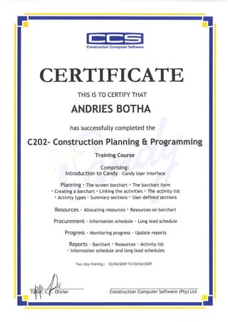CCS 202 - Construction Planning and Programming | PDF
