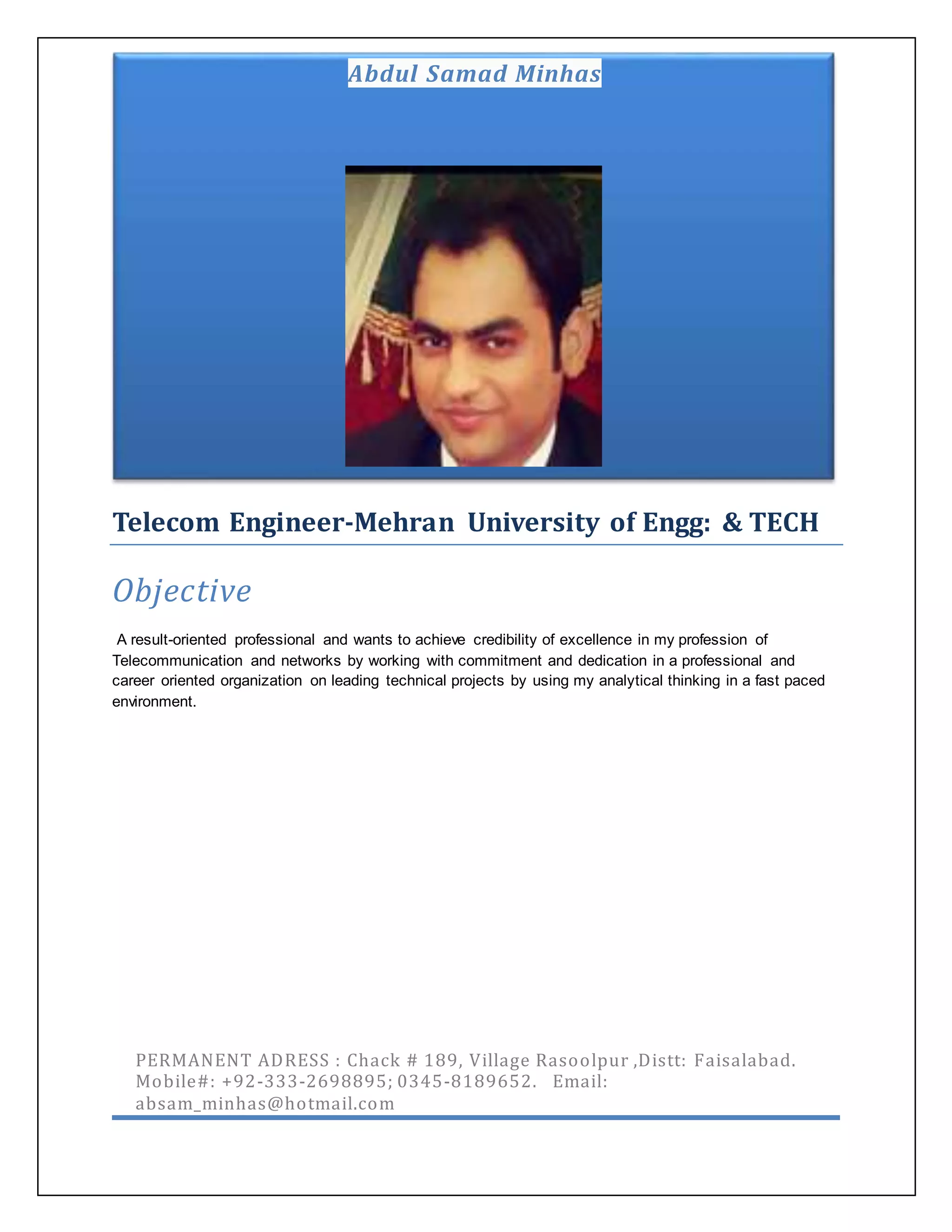 Engr Abdul Samad CV | DOCX