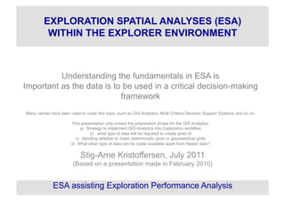 Exploratory Spatial Analytics (ESA) | PPT
