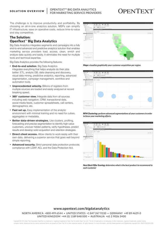 OpenText Big Data Analytics for Marketing Service Providers - Solution Overview | PDF