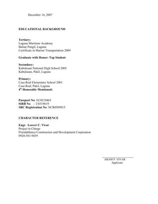 Aram Vivar NEW | PDF