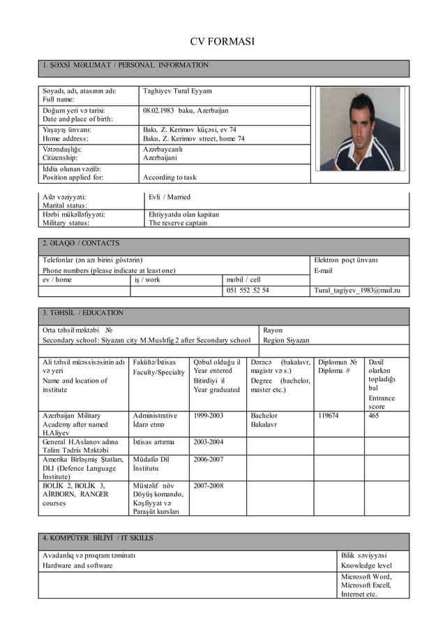 CV Forması (1) | DOCX