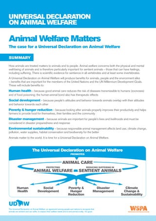 The Universal Declaration on Animal Welfare | PDF