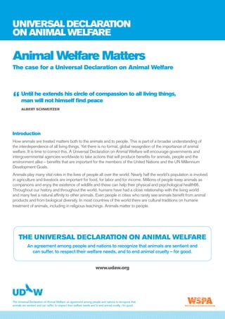 The Universal Declaration on Animal Welfare | PDF