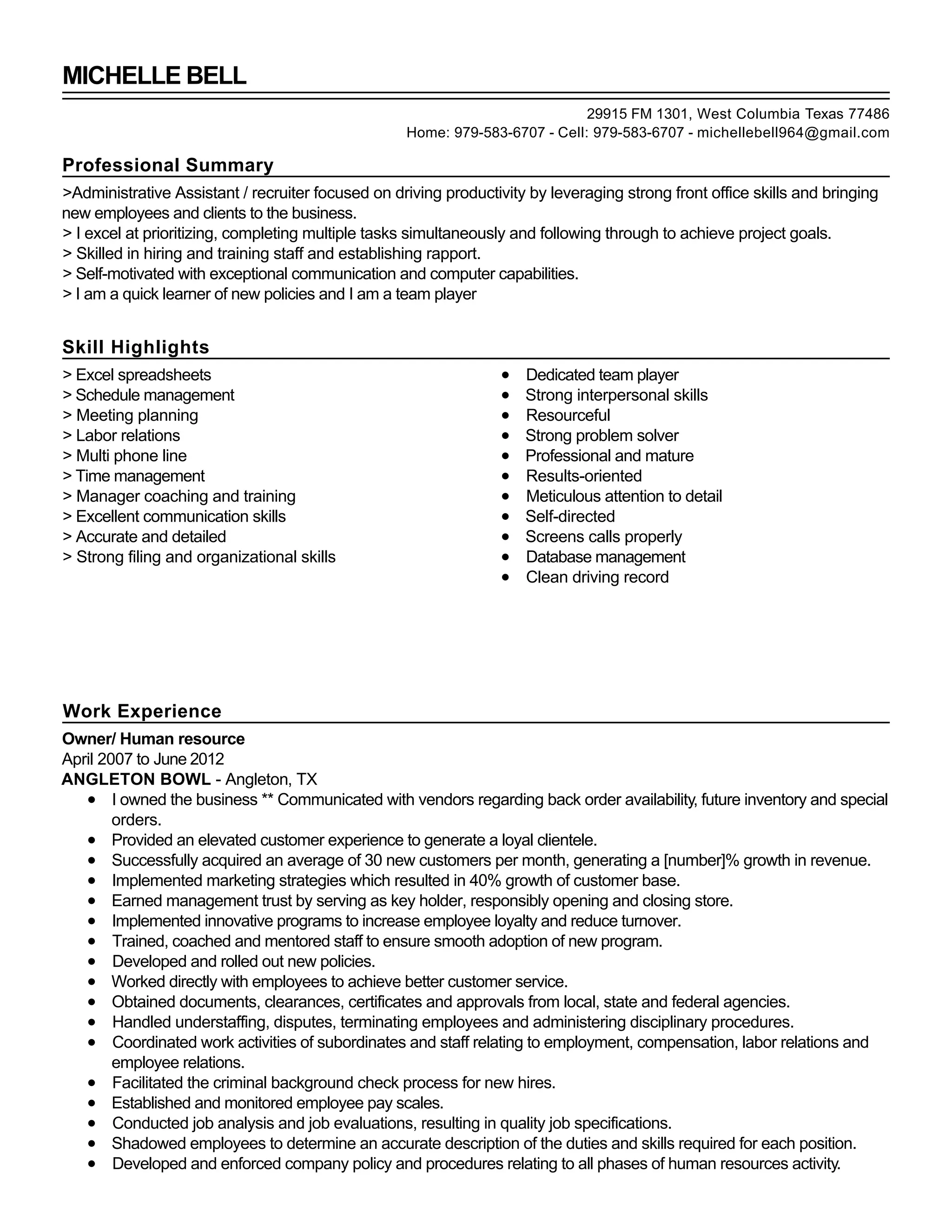 Michelle Bell Resume 6 (1) | PDF