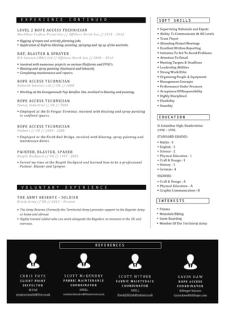 Lee Mcgowan Rope Access Technician CV Revision 1 | PDF
