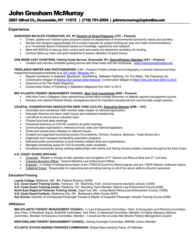 Resume John McMurray 2016 update2 | PDF