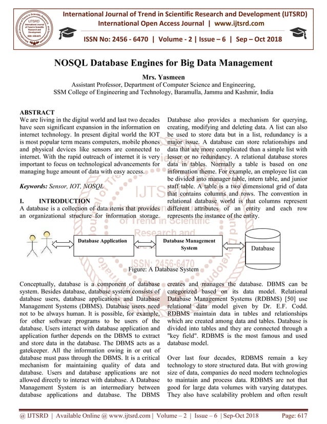 NOSQL Database Engines for Big Data Management | PDF
