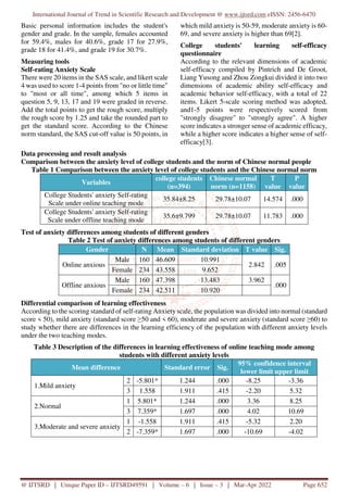 Study on College Students Learning Efficiency under Online and Offline ...