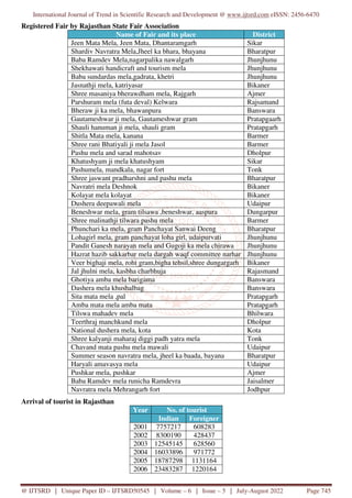 Tourism in Rajasthan | PDF
