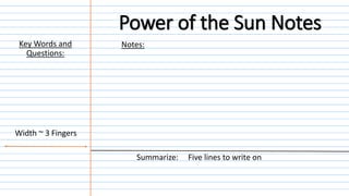 94. Power of the Sun Notes | PPTX