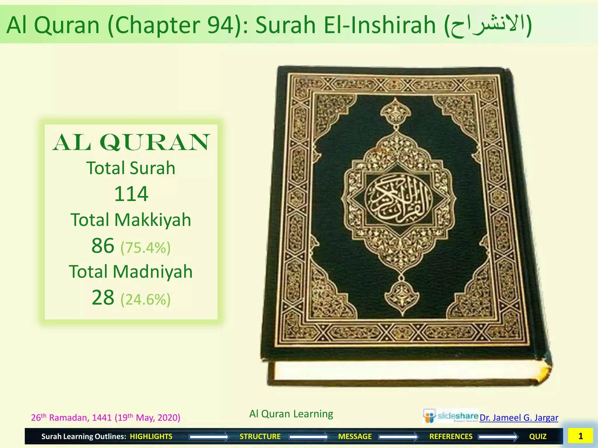 Al Quran (Chapter 94): Surah Al Inshirah, Surah Ash-Sharh [The Expansion / The Soothing] | PDF ...