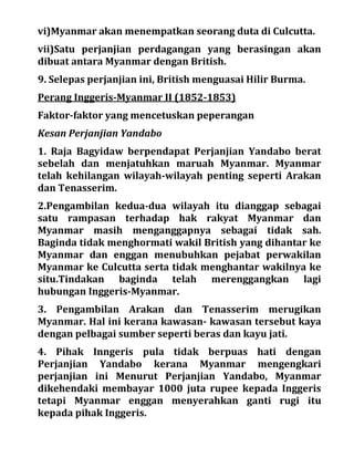 Campur Tangan British Di Burma (Myanmar) | DOCX