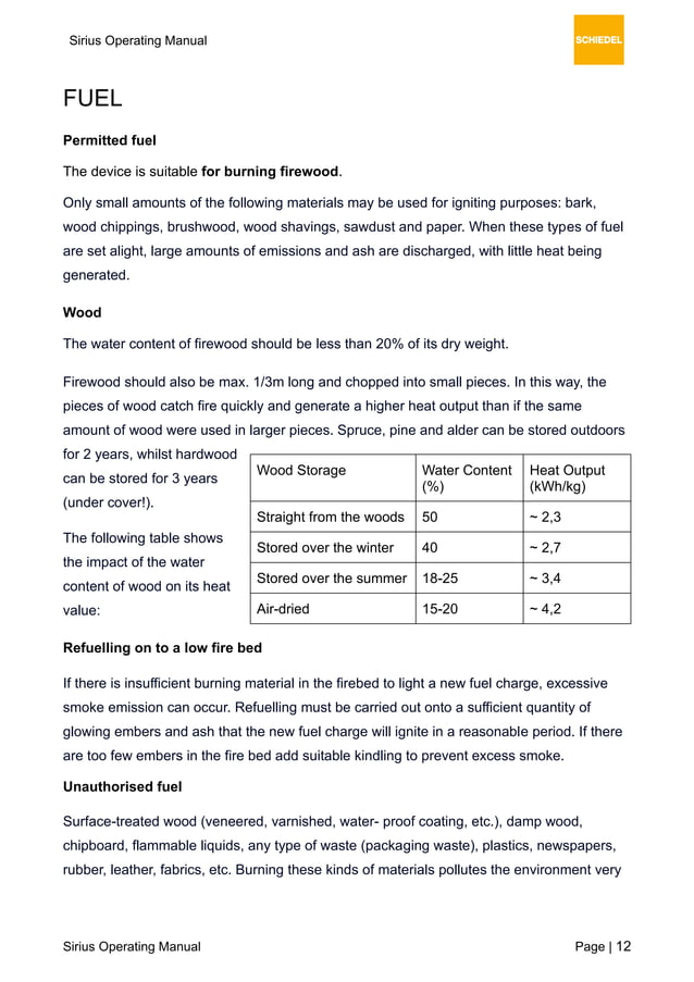 Sirius stove system operating manual | PDF