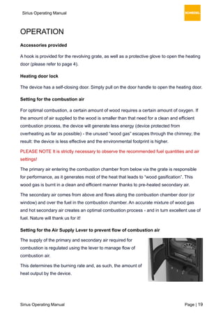Sirius stove system operating manual | PDF