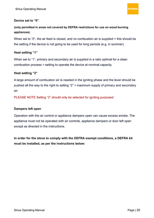 Sirius stove system operating manual | PDF