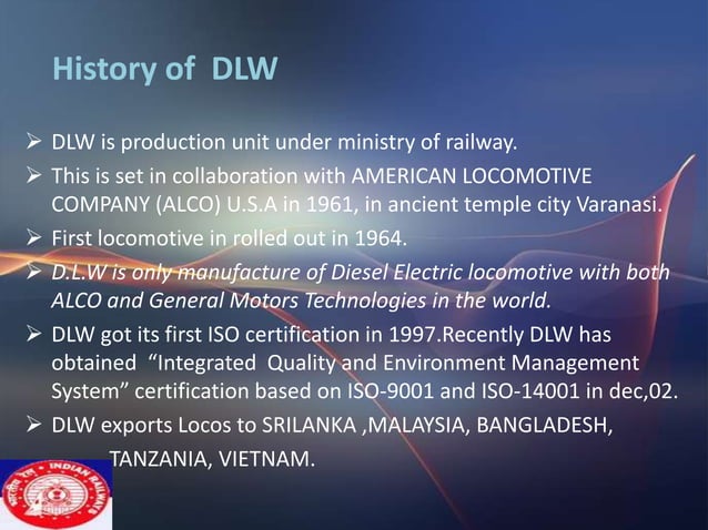 Diesel Locomotive Works (DLW) | PPTX | Rail Travel | Travel Type