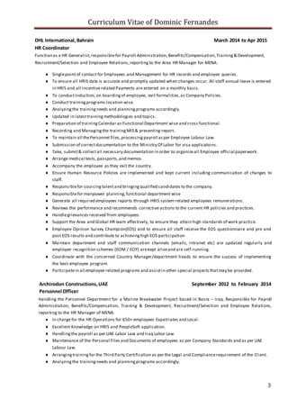 Curriculum Vitae of Dominic Fernandes | PDF