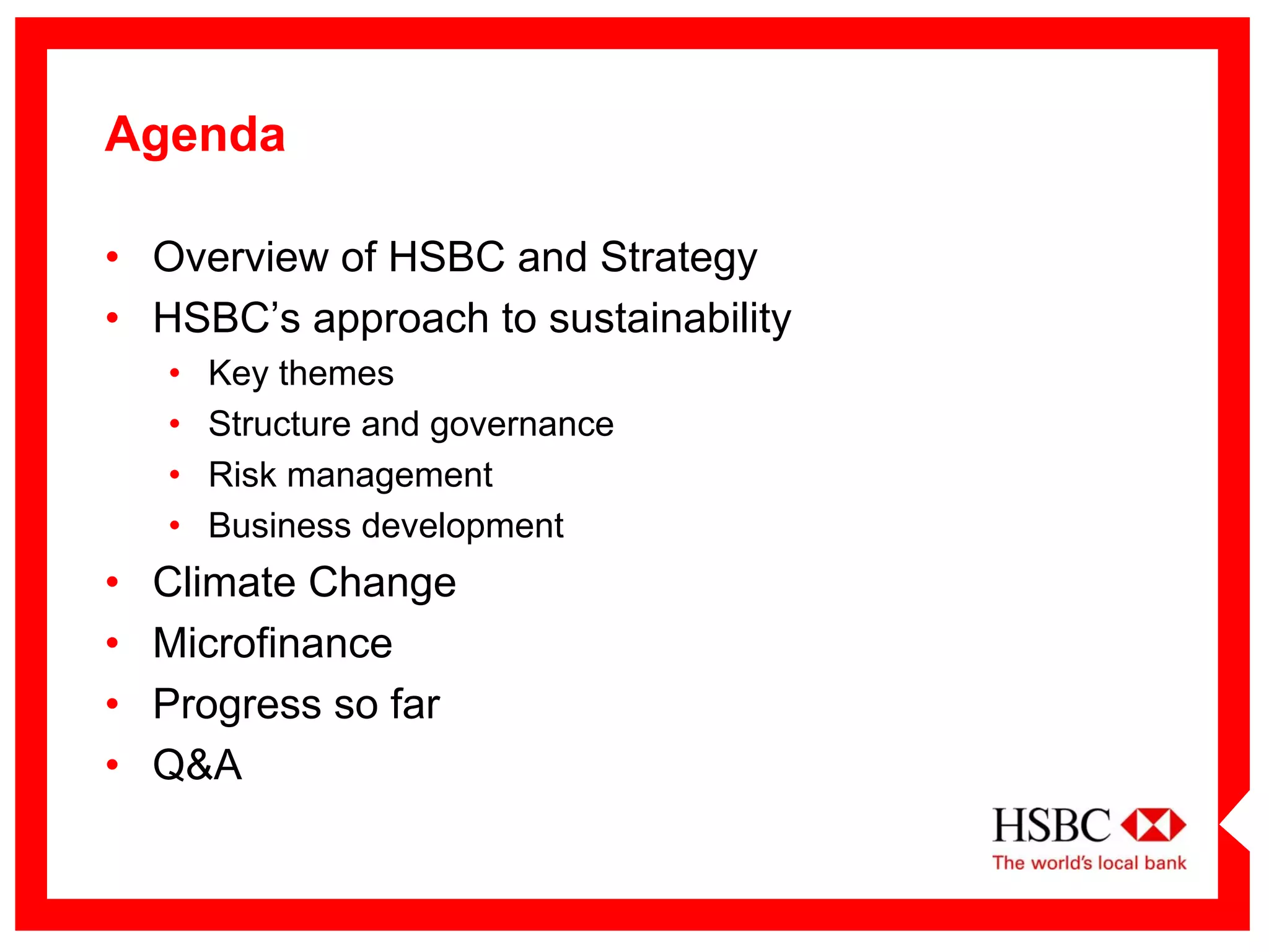 Sustainable development at HSBC | PDF | Environmental Services Industry ...