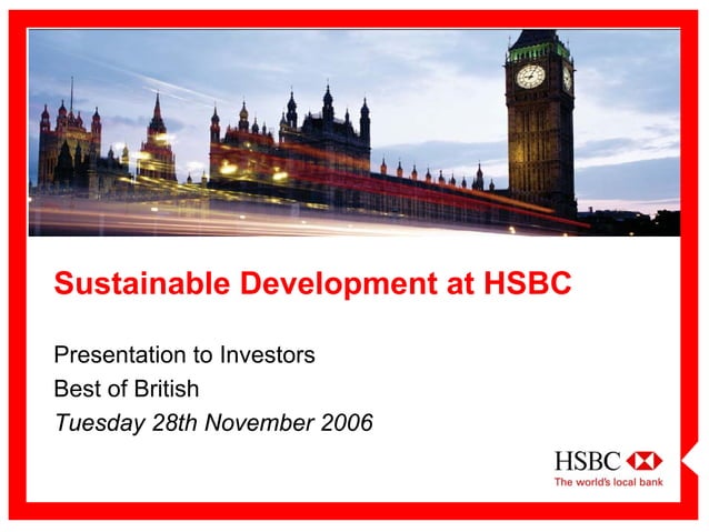 Sustainable development at HSBC | PDF | Environmental Services Industry ...