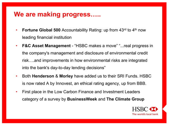 Sustainable development at HSBC | PPT