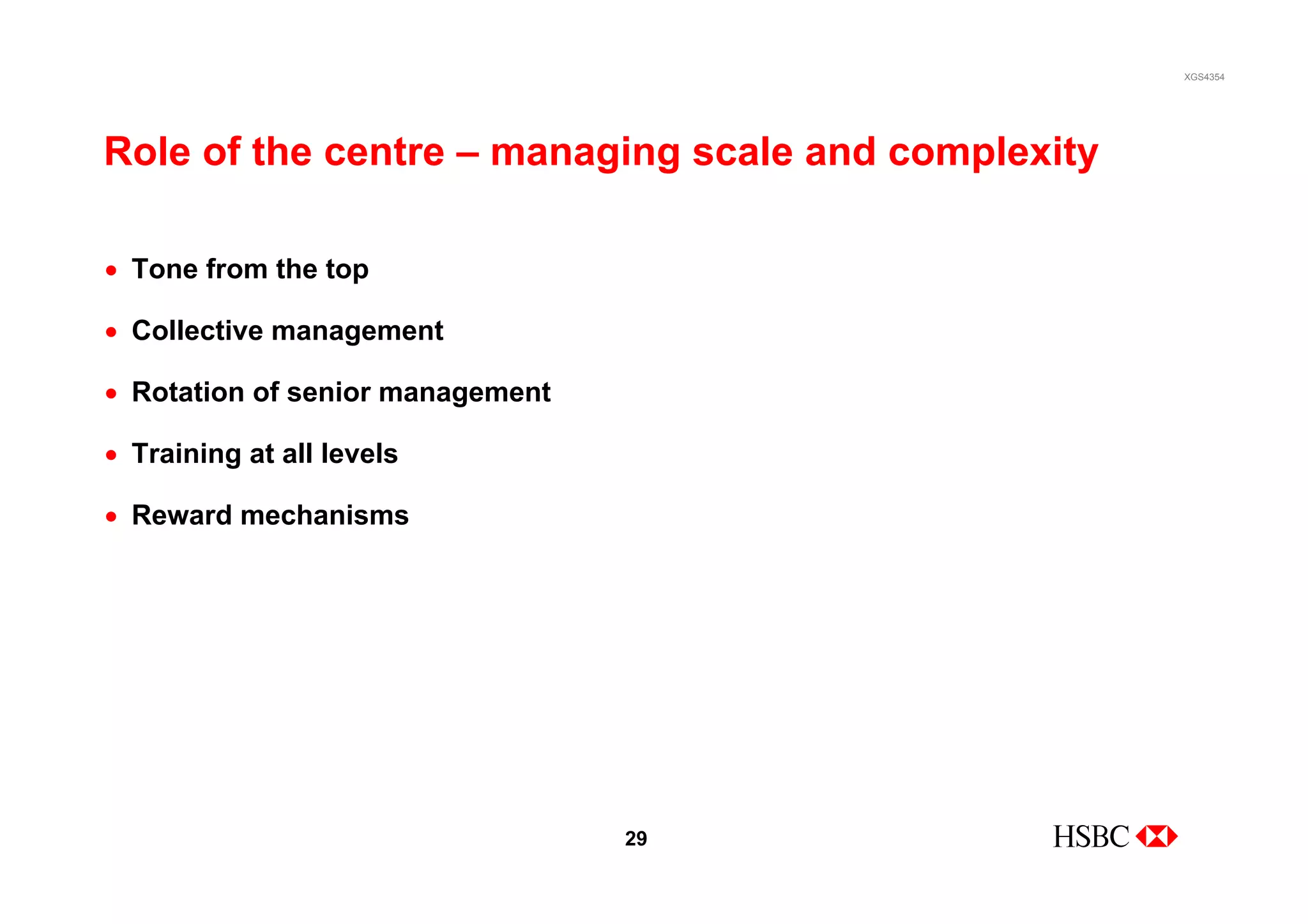 HSBC Managing Growth, Scale and Complexity | PDF