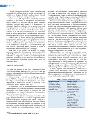 Postoperative Pain after Endodontic Treatment of Asymptomatic Teeth ...