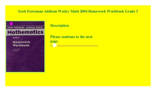 Scott Foresman Addison Wesley Math 2004 Homework Workbook Grade 3 ...
