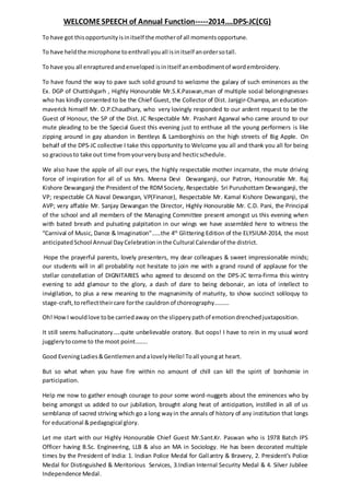 Welcome Speech-Annual Function-2014 | DOCX